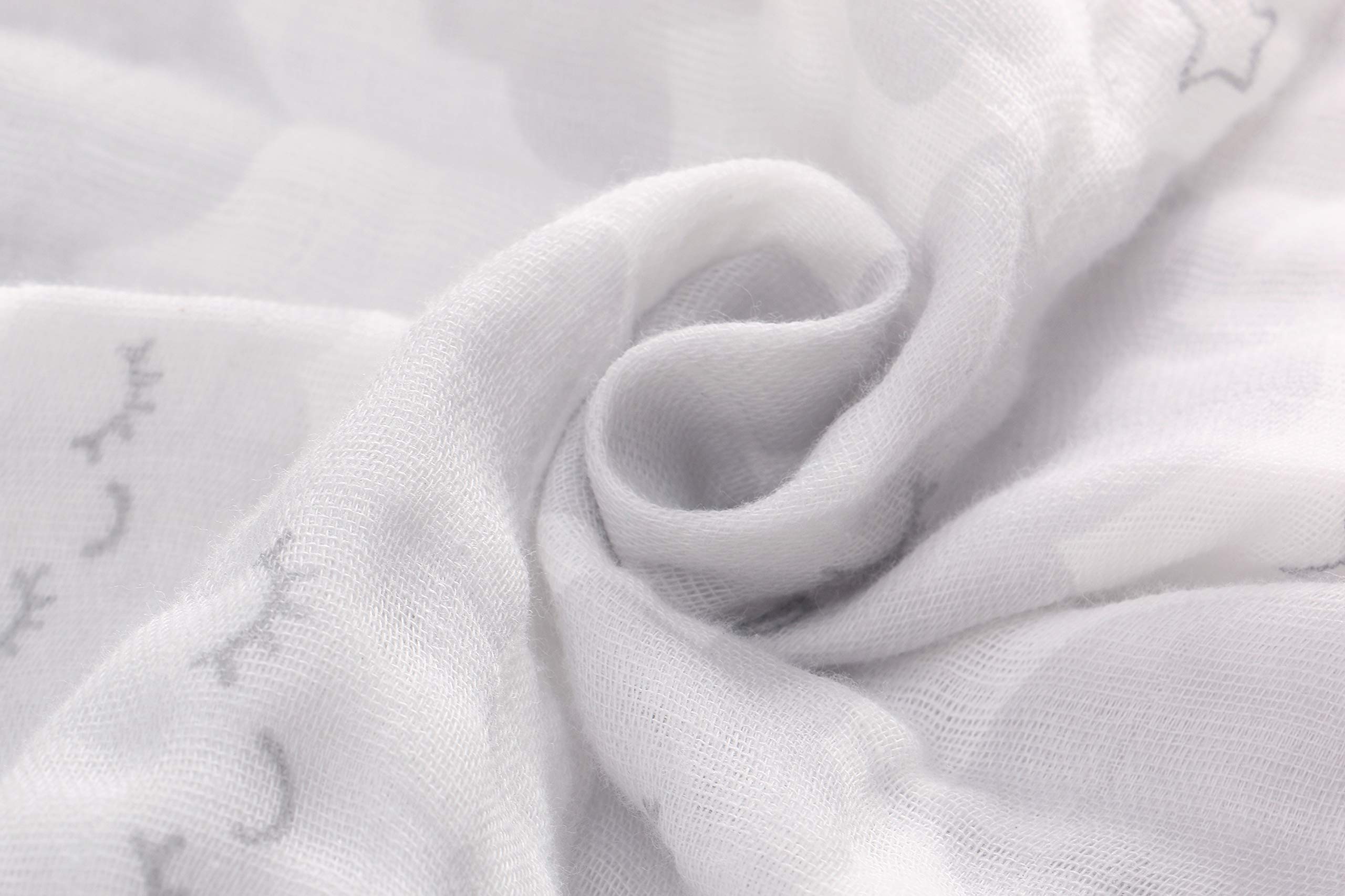 Miracle Baby Muslin Swaddle Blankets Large Cotton Receiving Blanket Nursing Cover 55''x 39''(2 Layers,Cloud)