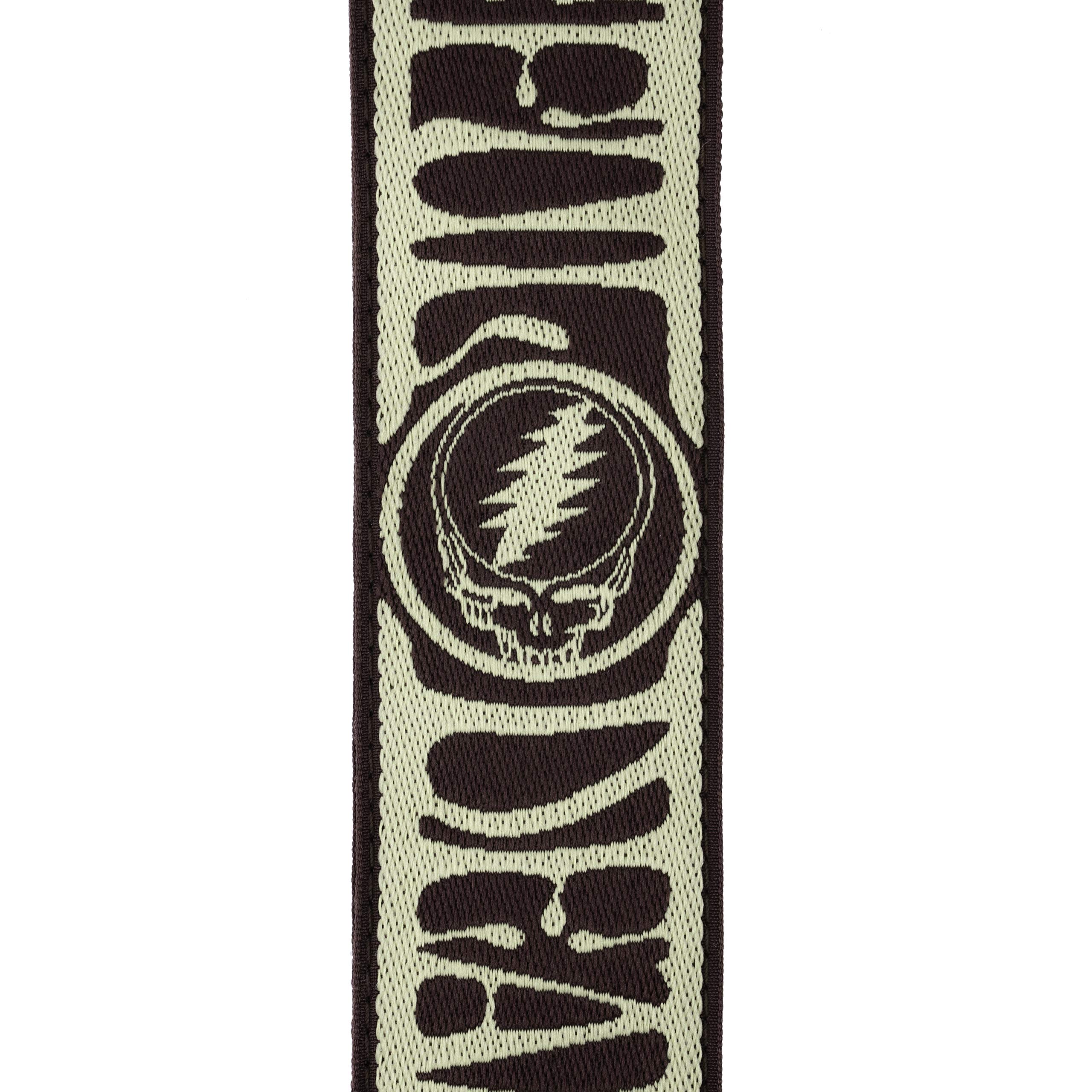 D'Addario Grateful Dead Woven Guitar Strap Steal Your Face, Tan/Brown (50GD01)