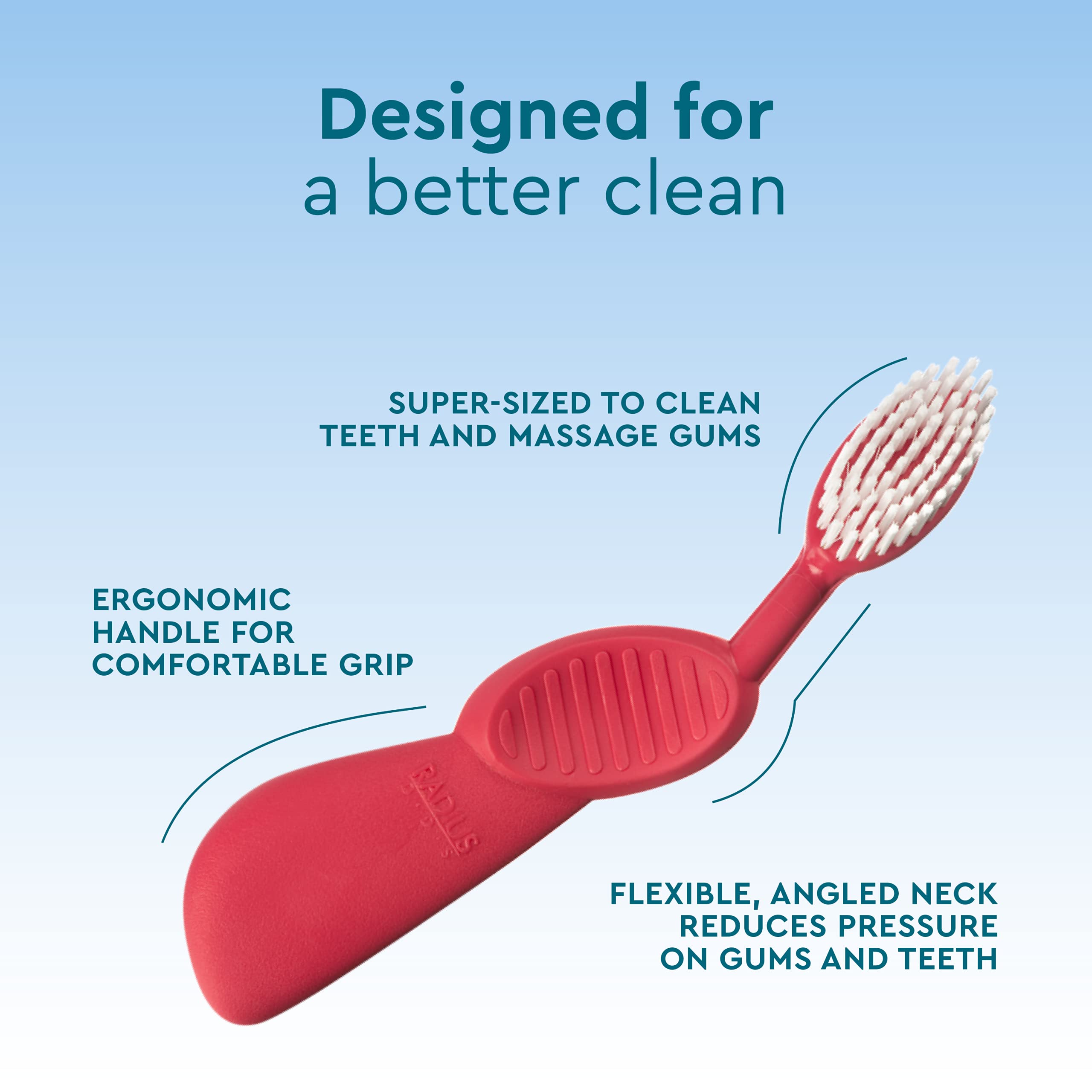 RADIUS Flex Brush with Soft Bristles Toothbrush BPA Free & ADA Accepted Designed to Improve Gum Health & Reduce Issues - Right Hand - Black/Green - Pack of 1