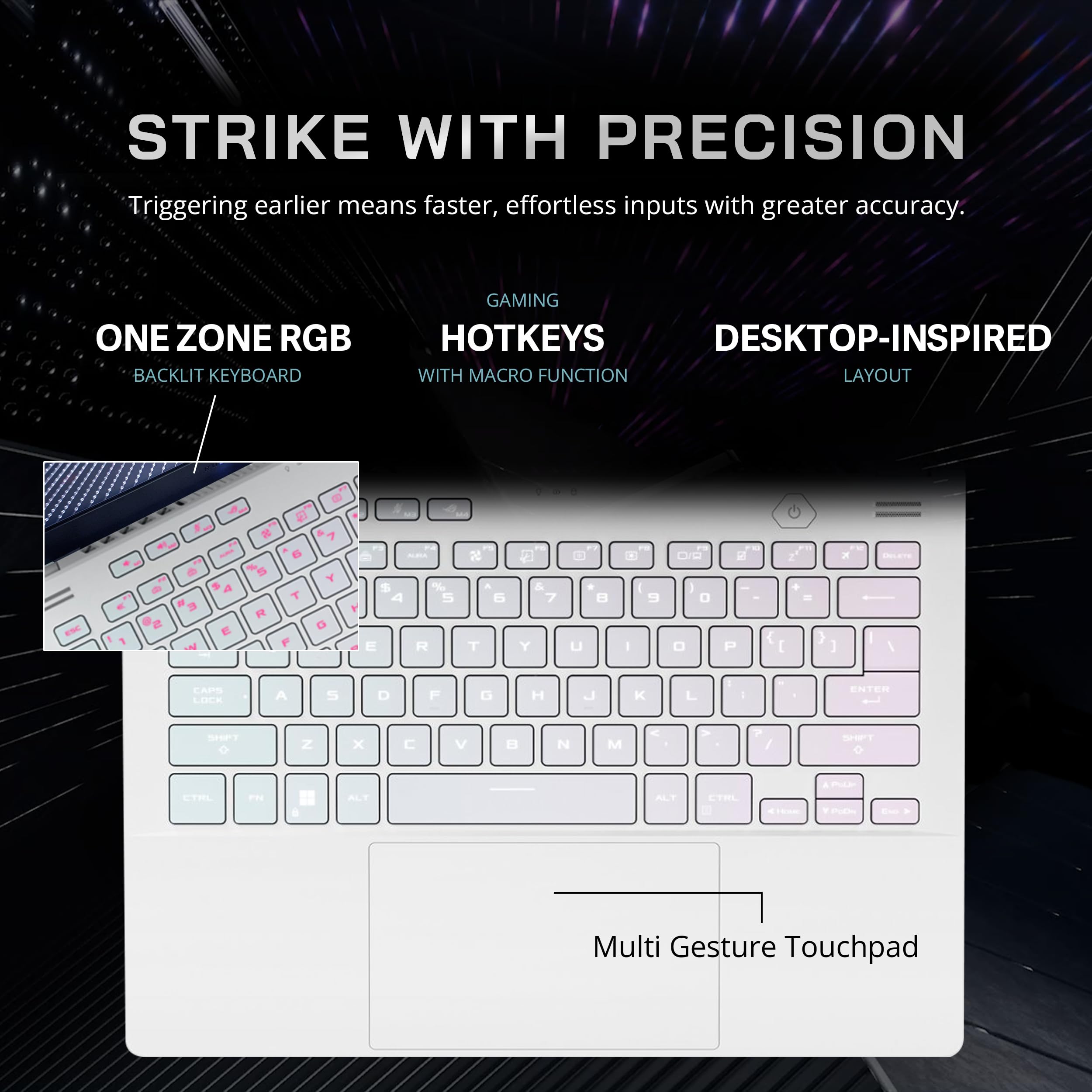 ASUS ROG Zephyrus 14" FHD 144Hz Gaming Laptop, AMD Ryzen 7-5800HS Processor, 16GB RAM, 1TB PCIe SSD, Backlit Keyboard, NVIDIA GeForce RTX 3060 Graphics, Windows 11, White, 128GB Hotface Extension Set