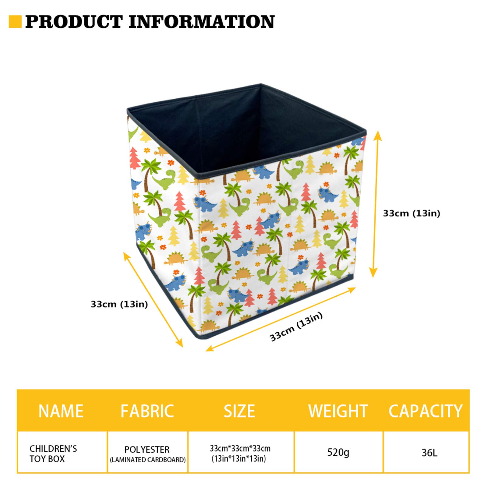 Dremagia Cow Print Foldable Toy Storage Box Bin Open Large Fabric Organizer Basket for Bedroom Closet Shelf,White and Black