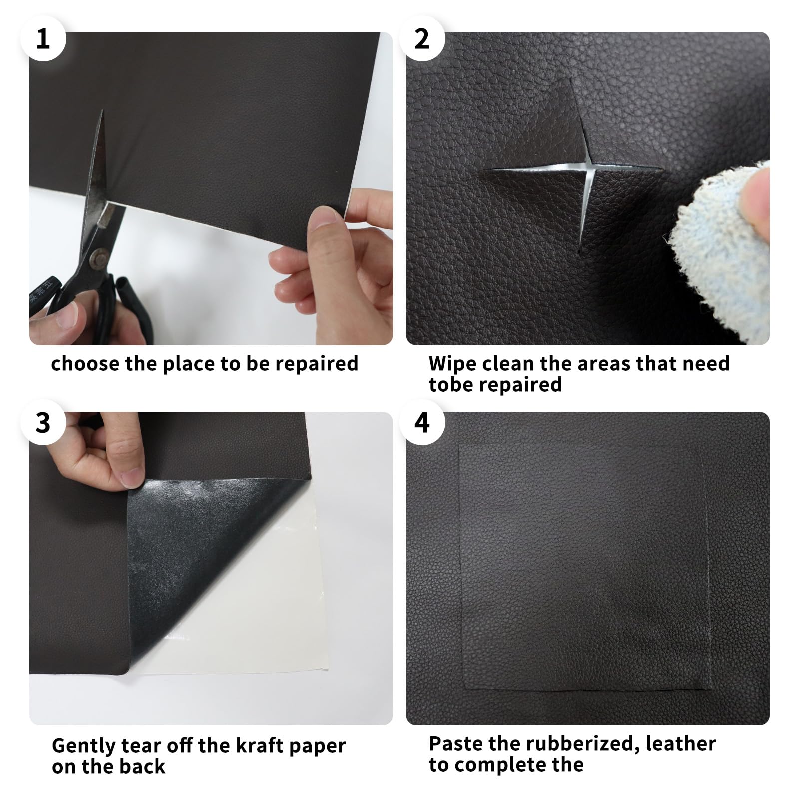 BSZHTECH Leather Repair Tape Self-Adhesive Leather Repair Patch for Couch Furniture Sofas Car Seats Advanced PU Vinyl Leather Repair Kit (Dark Brown, 3.9X79 inch)