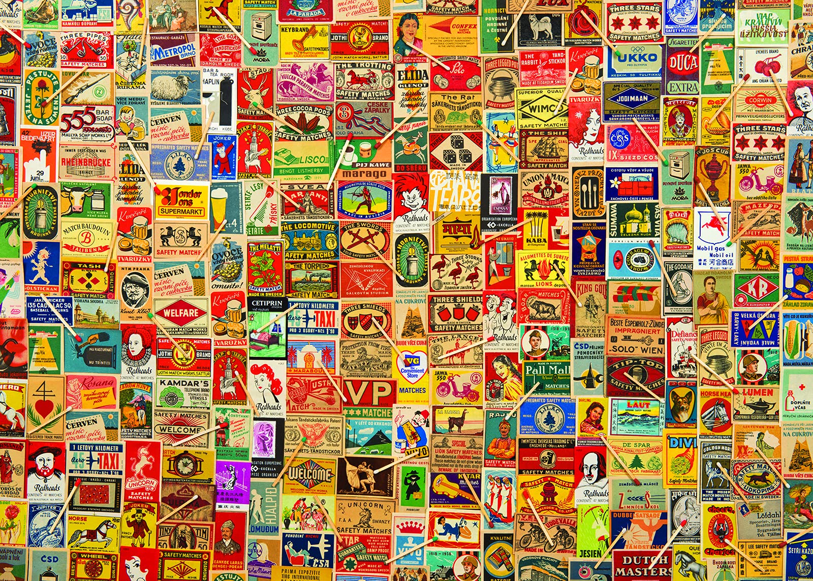 Vintage Matchboxes 1000 Piece Jigsaw Puzzle by Colorcraft