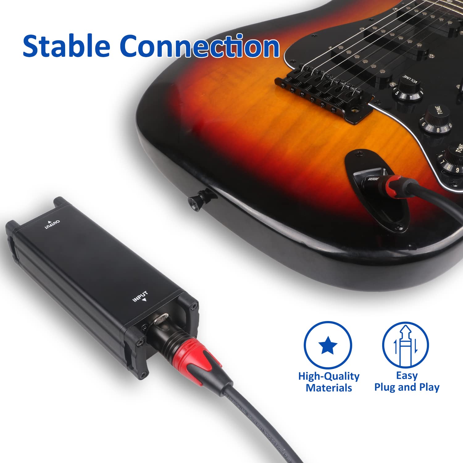 DREMAKE Patch Cable XLR to Mono 1/4'' 10FT, 3-Pin XLR to 1/4" TS Speaker Cable, 6.35mm 1/4'' TS Male to XLR Male Audio Stereo Mic Cable for Powered Amplifier Mixing Boards 1/4'' to Male XLR Unbalanced