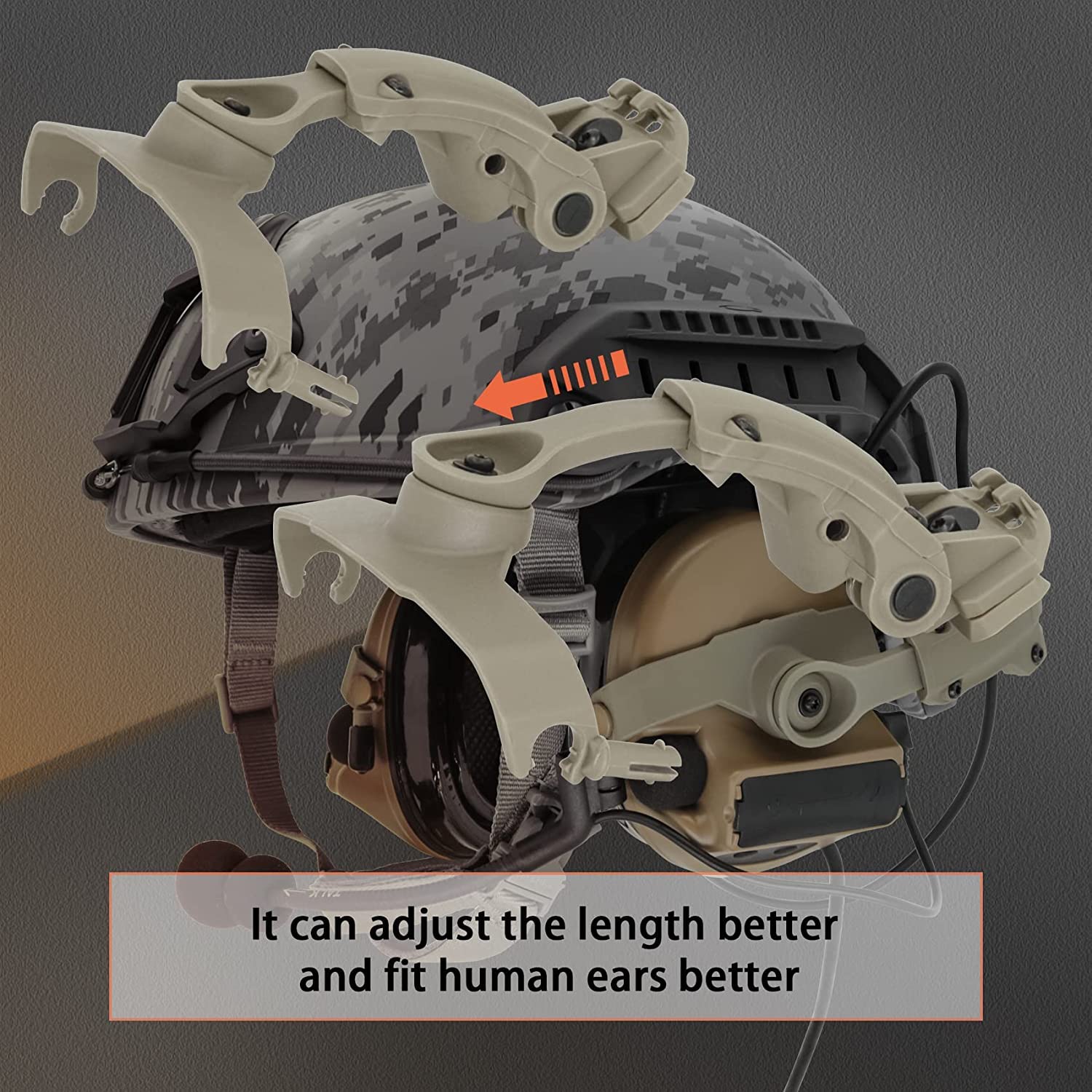 ARC Rail Adapter Accessories for Comta ii Comta iii Tactical Headsets Helmet Mount (Sand)