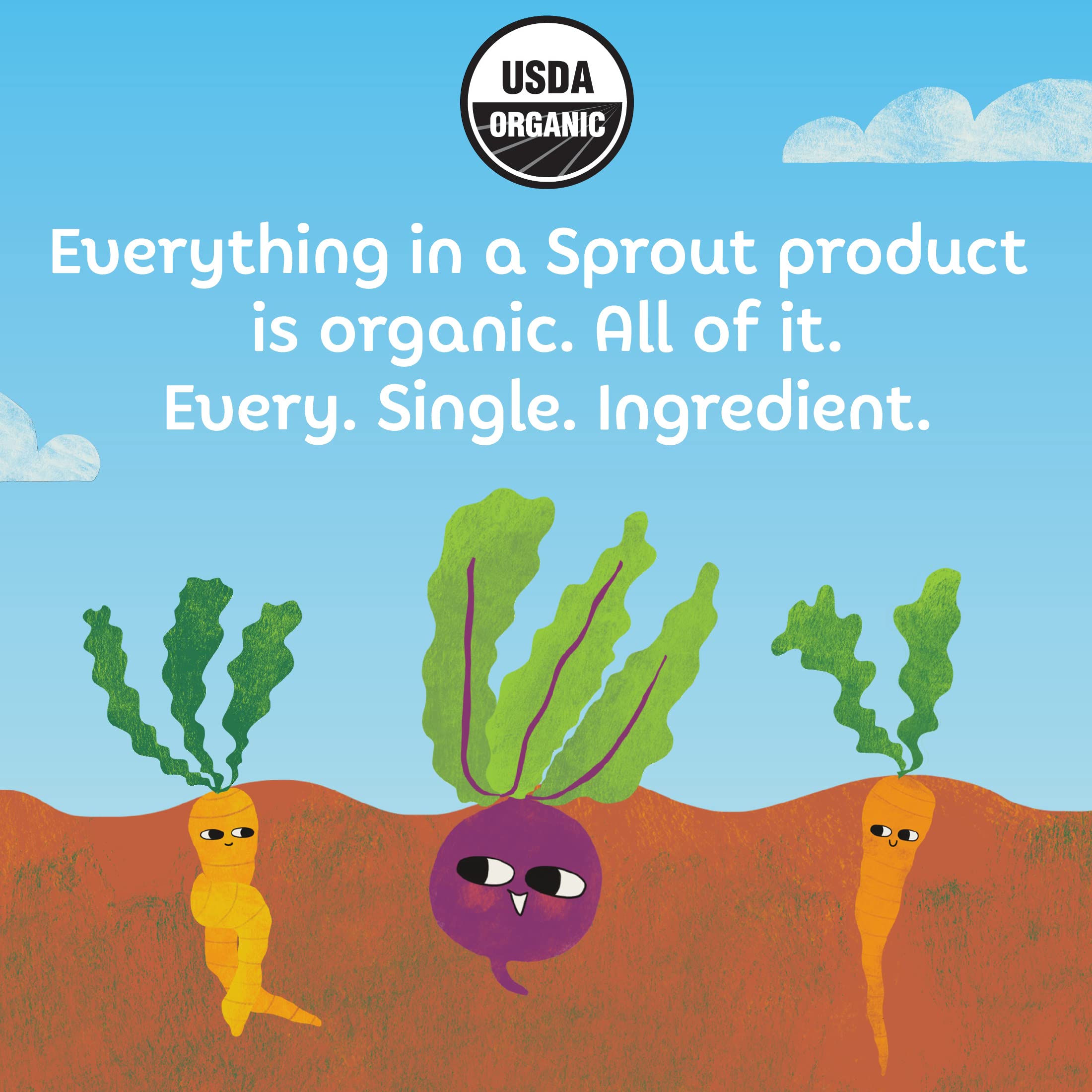 Sprout Organic Baby Food Stage 2 Pouch, Blueberry Banana Oatmeal, 3.5 Oz