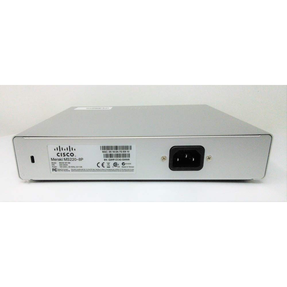 Meraki MS220-8P L2 Cloud Managed 8 Port GigE 124W PoE Switch Unclaimed MS220-8P-HW (Renewed)