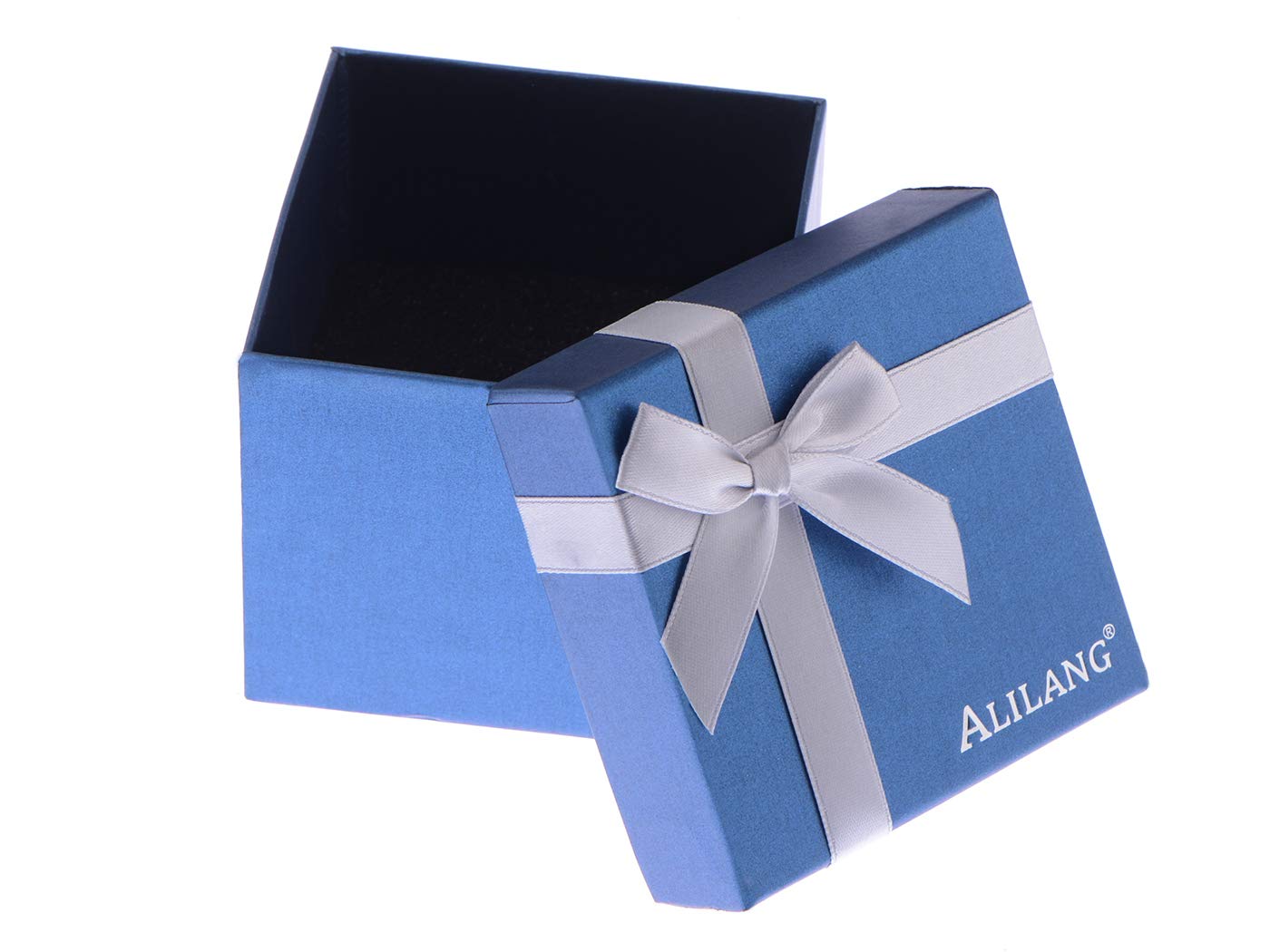 Alilang Silver Tone Blue Enamel Floral Crystal Rhinestone Flower Butterfly Cuff Bangle Bracelet