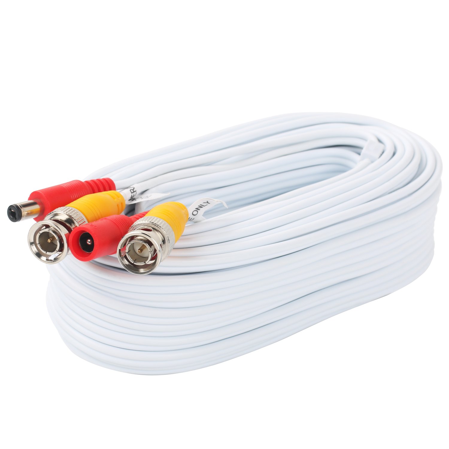 Postta BNC Video Power Cable (4 Pack 25 Feet) Video Security Camera Cable Wire with Eight Connectors for CCTV DVR Surveillance System