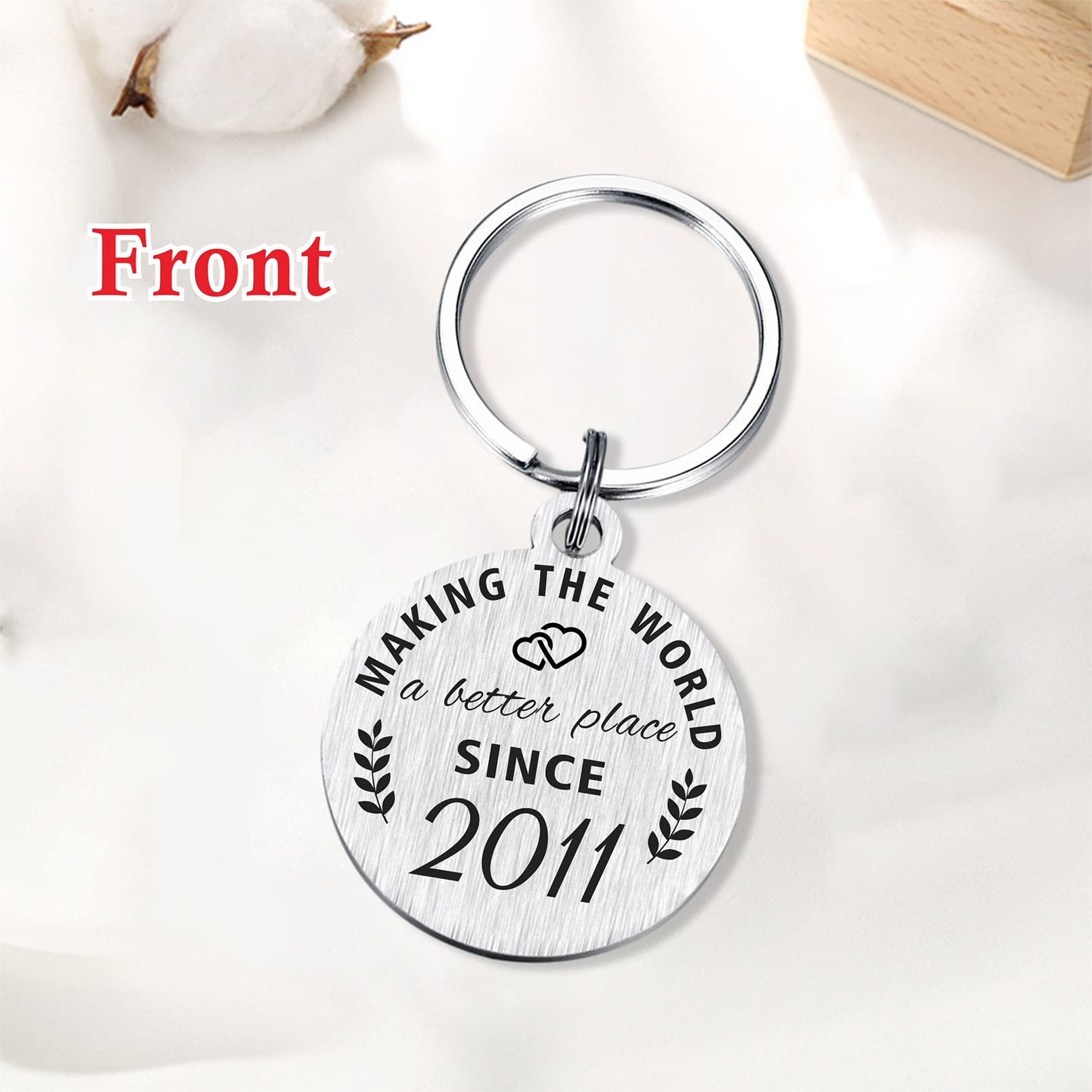 ABNTY 13th Birthday Gifts for Girls Boys, 13 Year Old Birthday Keychain, Born in 2011 Gifts, 2011 Birthday Decorations