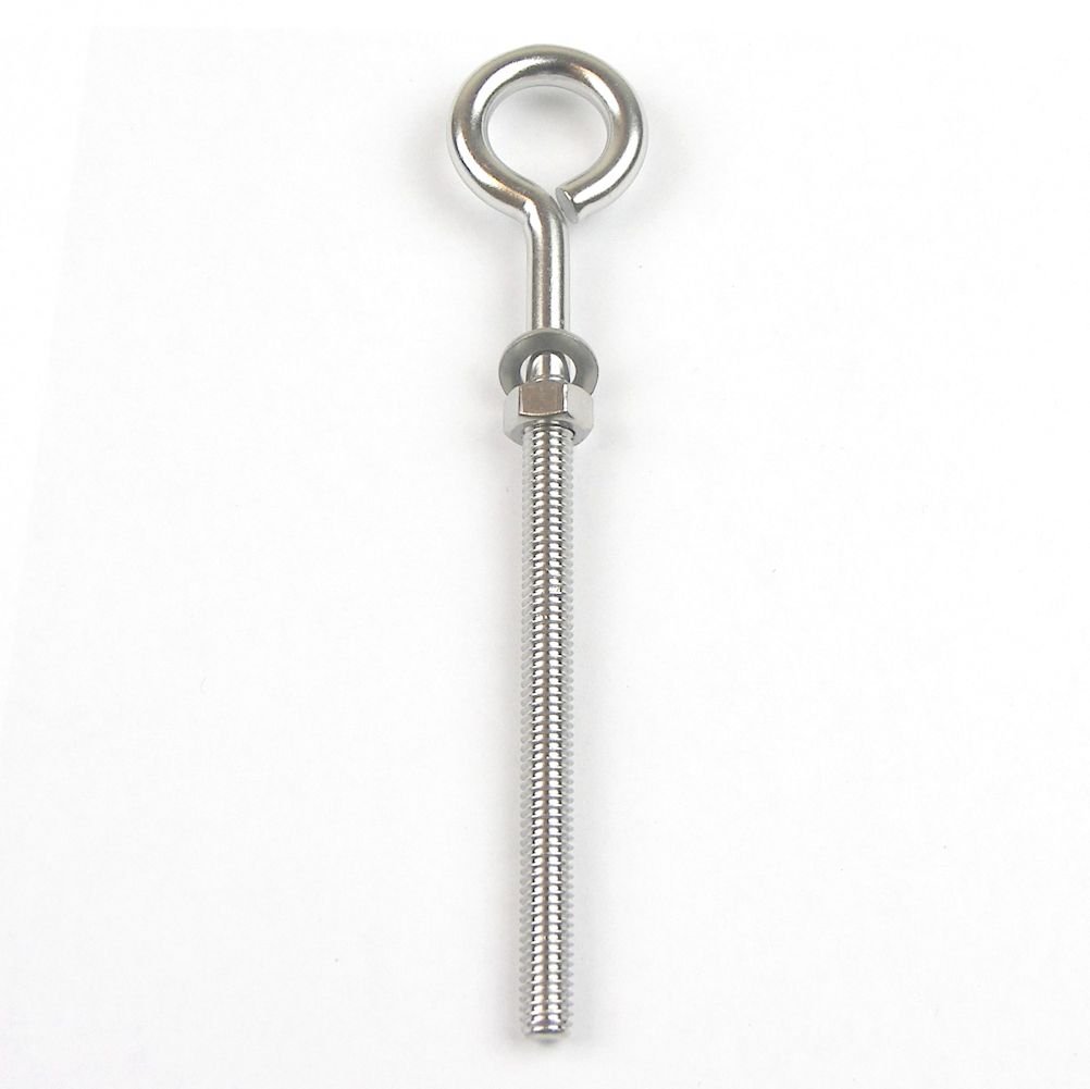 Stainless Steel 1/2"x 10" Turned Eye Bolt with Nut & Washer - 4pcs