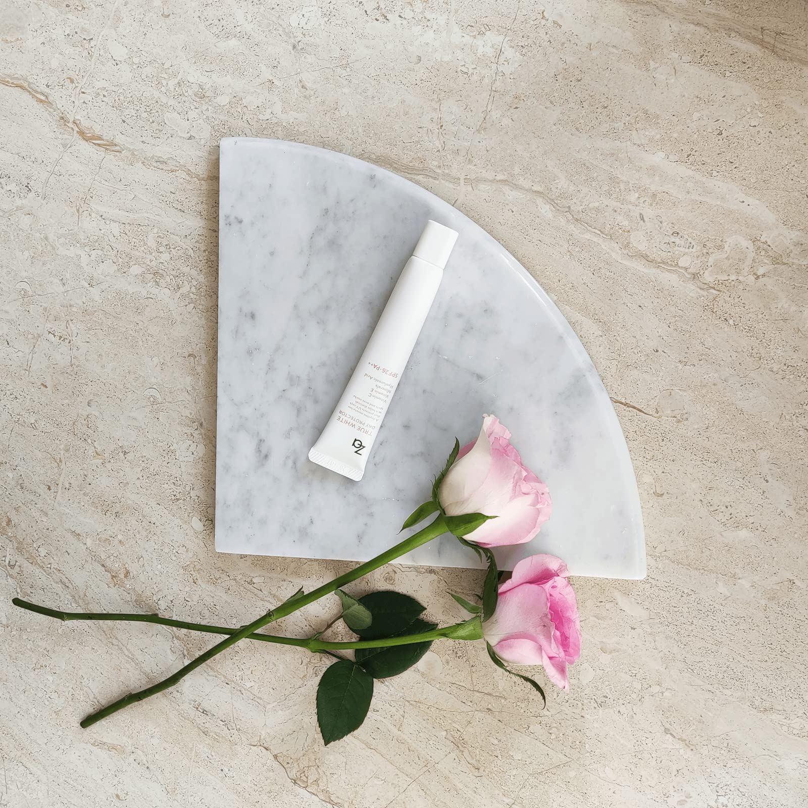 GEOONA 2 pcs Marble Shower Corner Shelf for Bathroom, 9'' Natural Marble Corner Shelves for Bath Wall Mounted Both Side Polished (2, Carrara White)