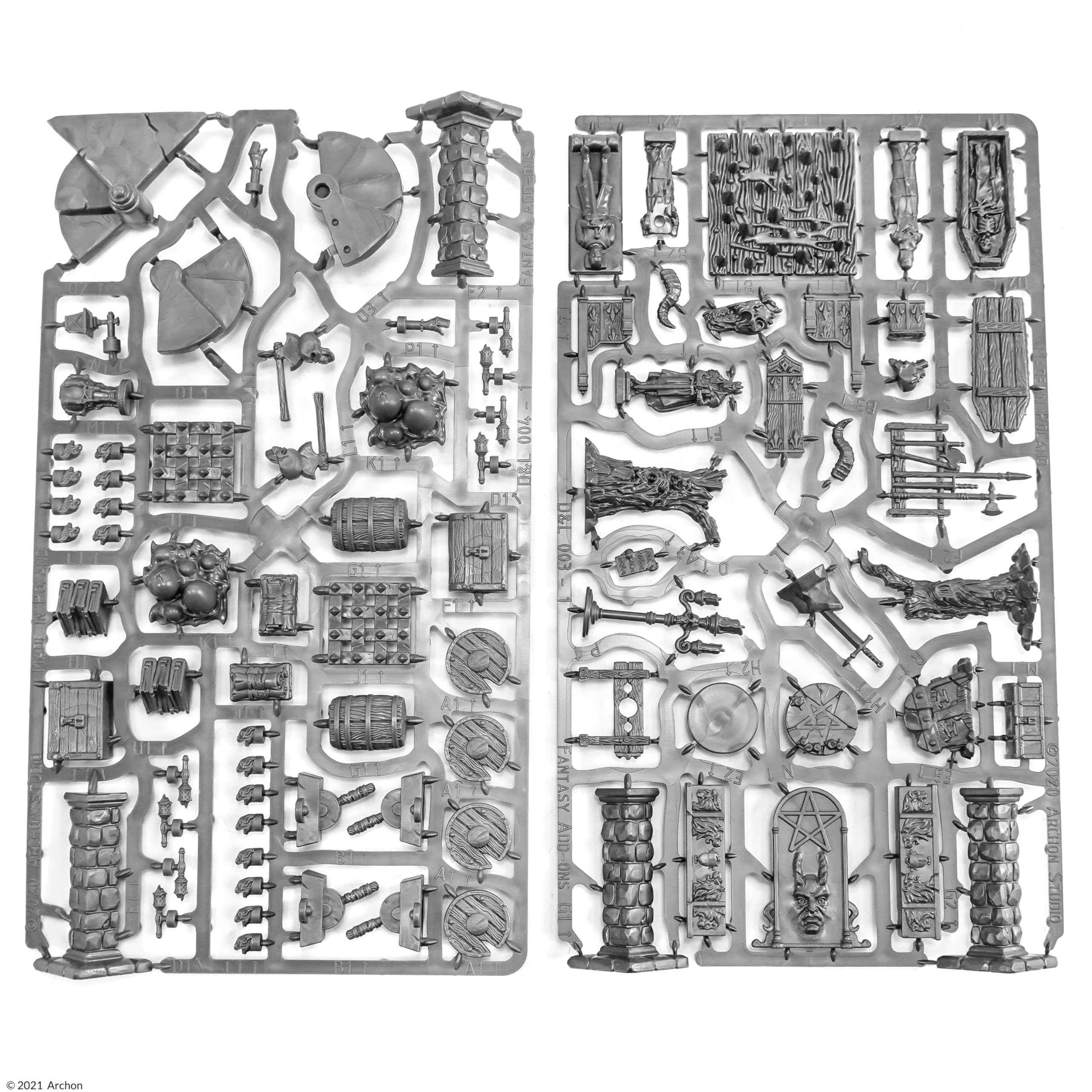 Dungeons & Lasers Fantasy Customization Bits for DND Terrain - 70 Pieces of D&D Accessories and Props for 5E Tabletop RPG Games - Unpainted, Unassembled - for Ages 14 Years and up