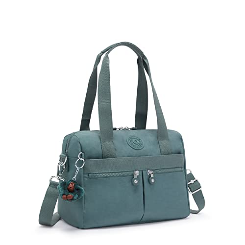 Kipling Women's Klara Handbag, Organize Accessories, Removable Shoulder Strap, Dual Carry Handles, Crinkle Nylon Bag