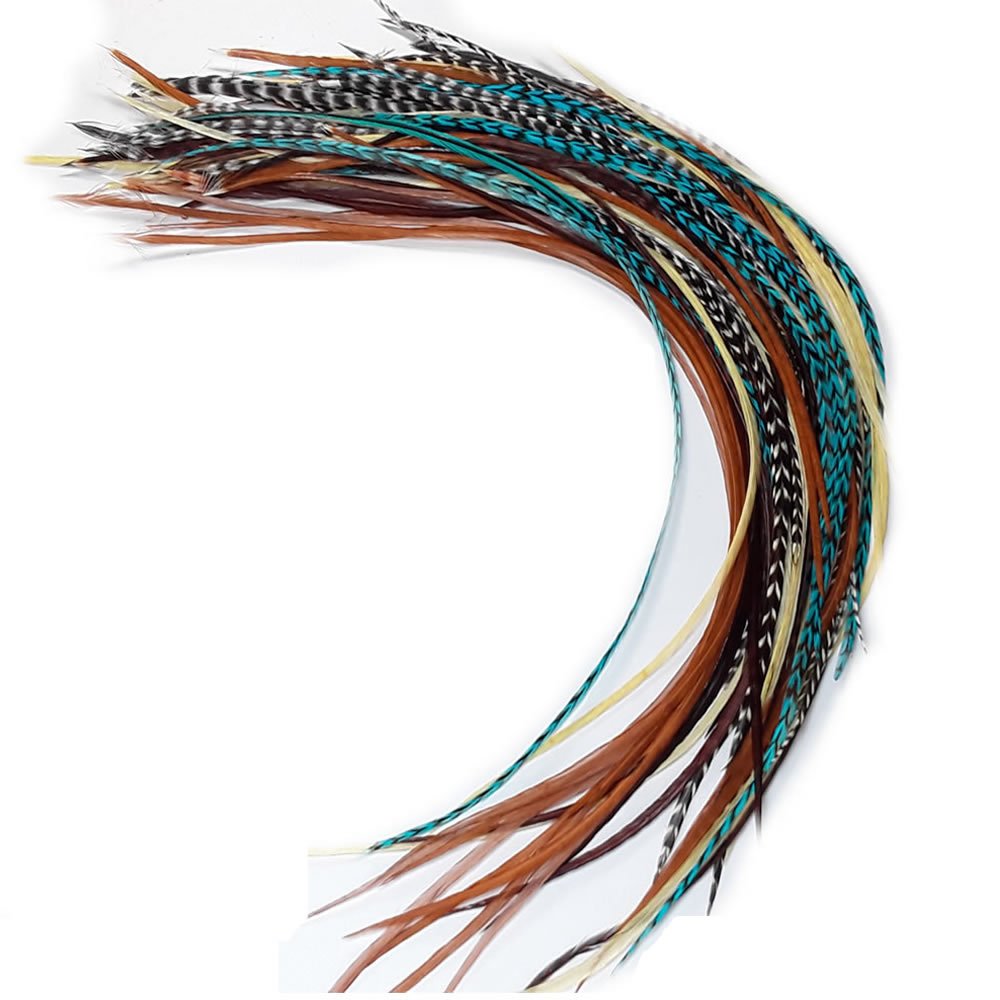 Sexy Sparkles - Feather Hair Extensions, 20 Hair Feathers 8-11 Inches with 20 Beads and Loop Tool Kit