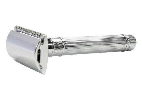 Edwin Jagger DE89L Lined Detail Chrome Plated Double Edge Safety Razor