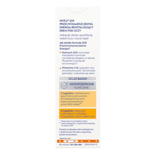 NIVEA Q10 plusC Anti-Wrinkle + Energy Eye Cream 1er Pack (1 x 15 ml)