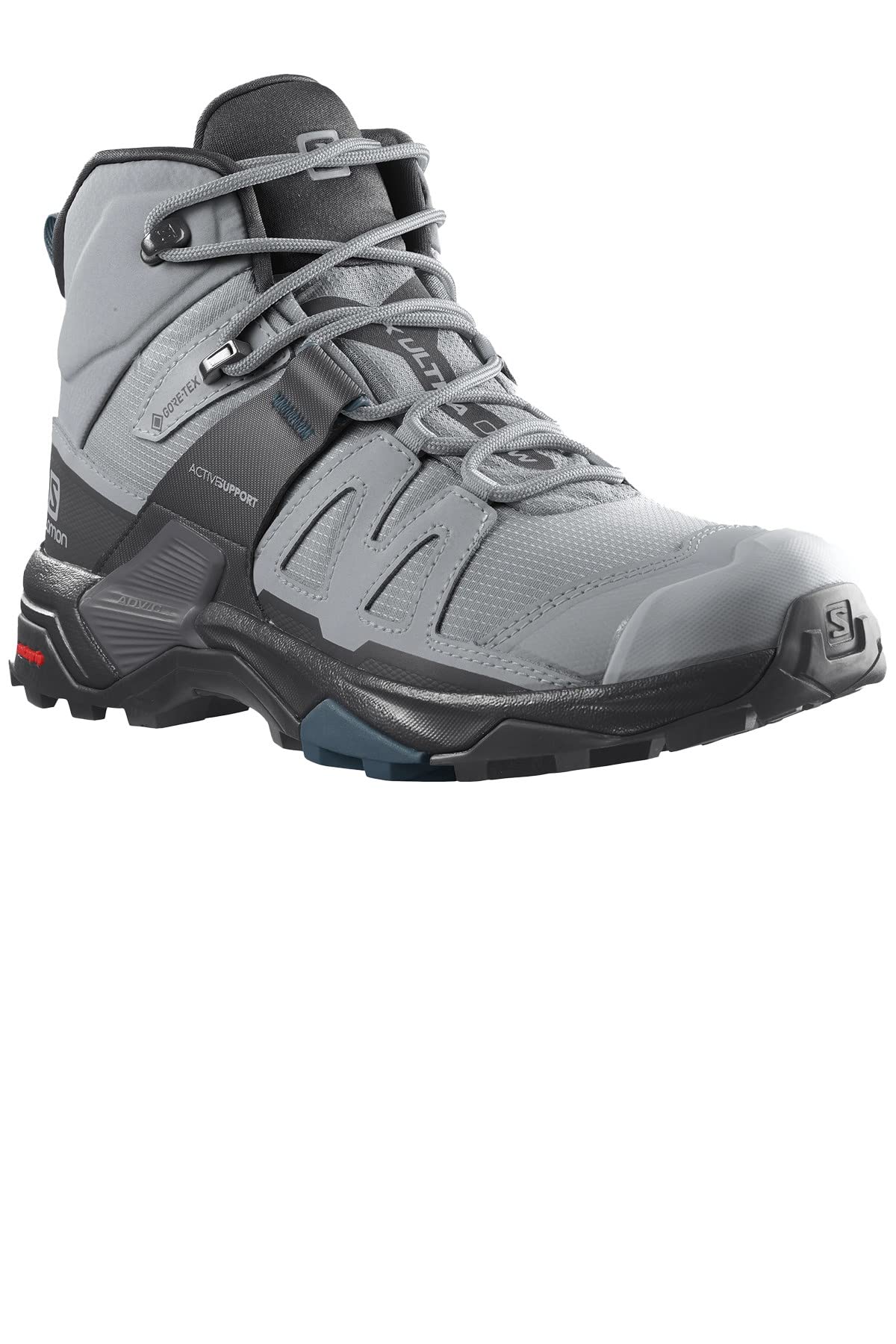 Salomon X Ultra 4 Mid GTX Hiking Boots Womens Sz 7.5 Quarry/Black/Legion Blue