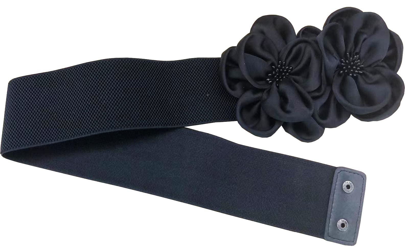 ALAIX Women's Wide Belt Stretchy Chunky Waist Belt Dress Belts Big Flower Cinch Belts Elastic Belts for Women