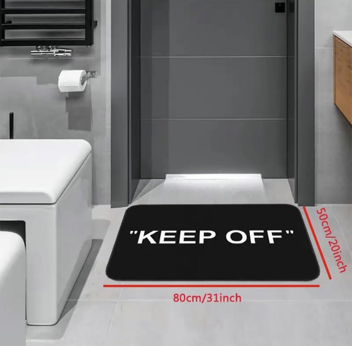LUXAPE Keep Off Rug - Tufted Hypebeast Rug - Handmade & Premium - 32 * 20in (80 * 50cm) - Hypebeast room decor - Off white rug - Hypebeast Room Decor - Luxape Rug
