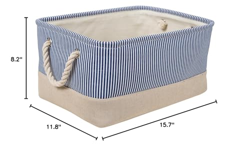 DAE Living Fabric Storage Bins (Set of 2) | Extra Stiff Canvas Fabric | Wire Framed | Fully Lined Interior | Perfect for Clothes, Toys, Shoes, Pet Supplies, Nurseries, Closet and Shelf Storage