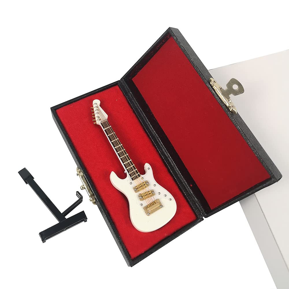 ALANO 10cm white Electric Guitar model electric guitar ornament mini guitar model (GE34W-10-S)