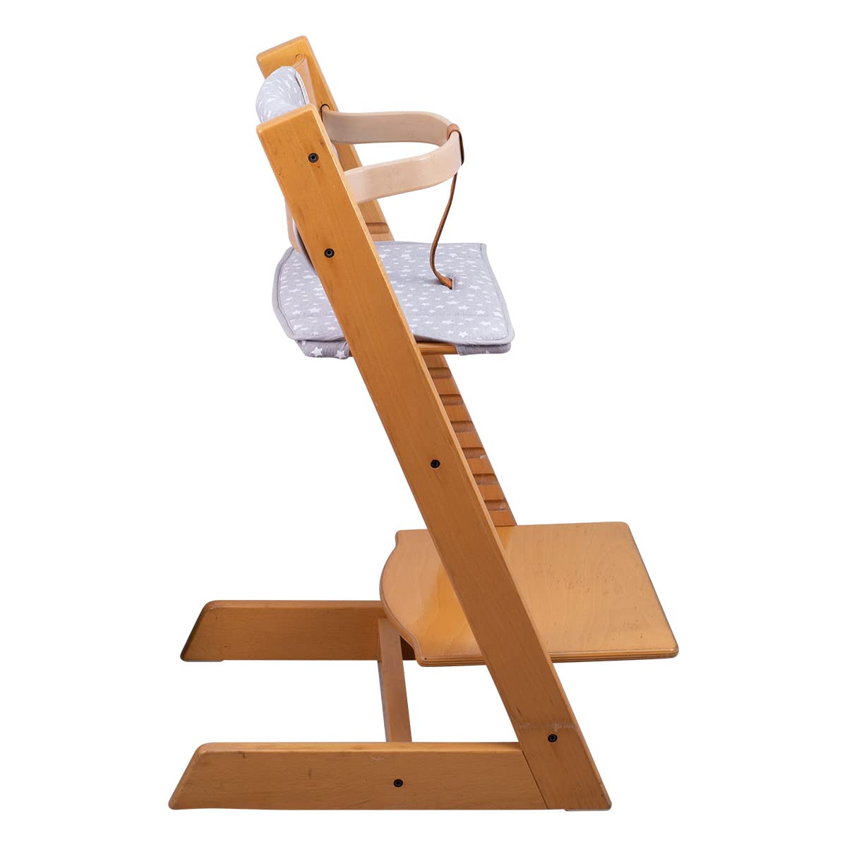 JYOKO Kids Cushion Made Cotton 100% Compatible with Stokke Tripp Trapp high Chair (White Star)