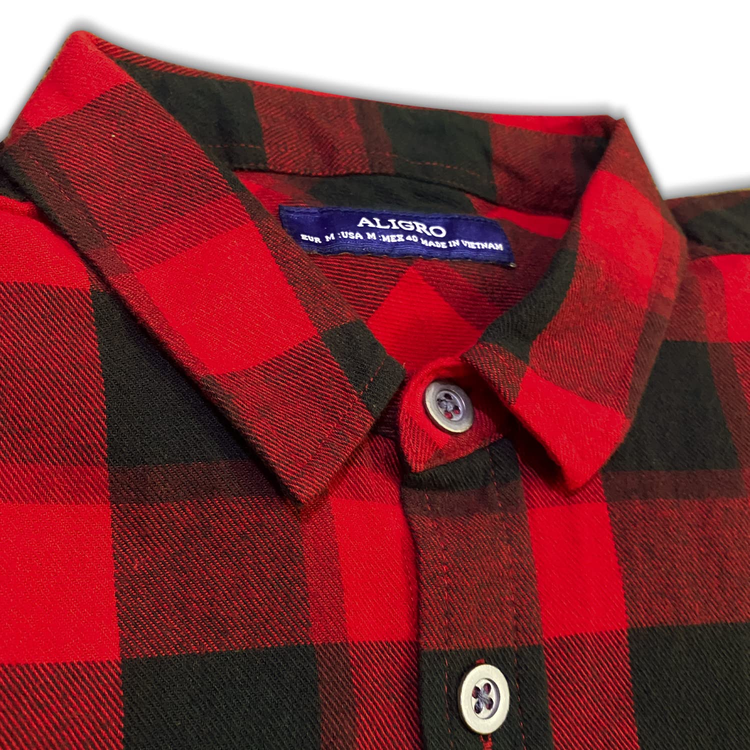 Aligro - Red Sleeveless Flannel Plaid Shirts for Men Casual Button Down Cowboy Vest Shirts (Size M)