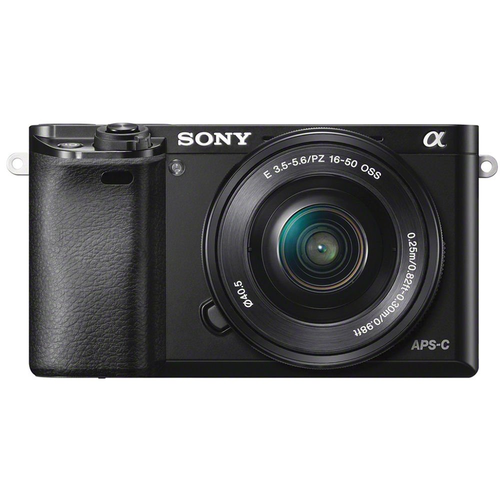 Sony Alpha a6000 Mirrorless Camera with 16-50mm Lens Black with Soft Bag, Additional Battery, 64GB Memory Card, Card Reader, Plus Essential Accessories