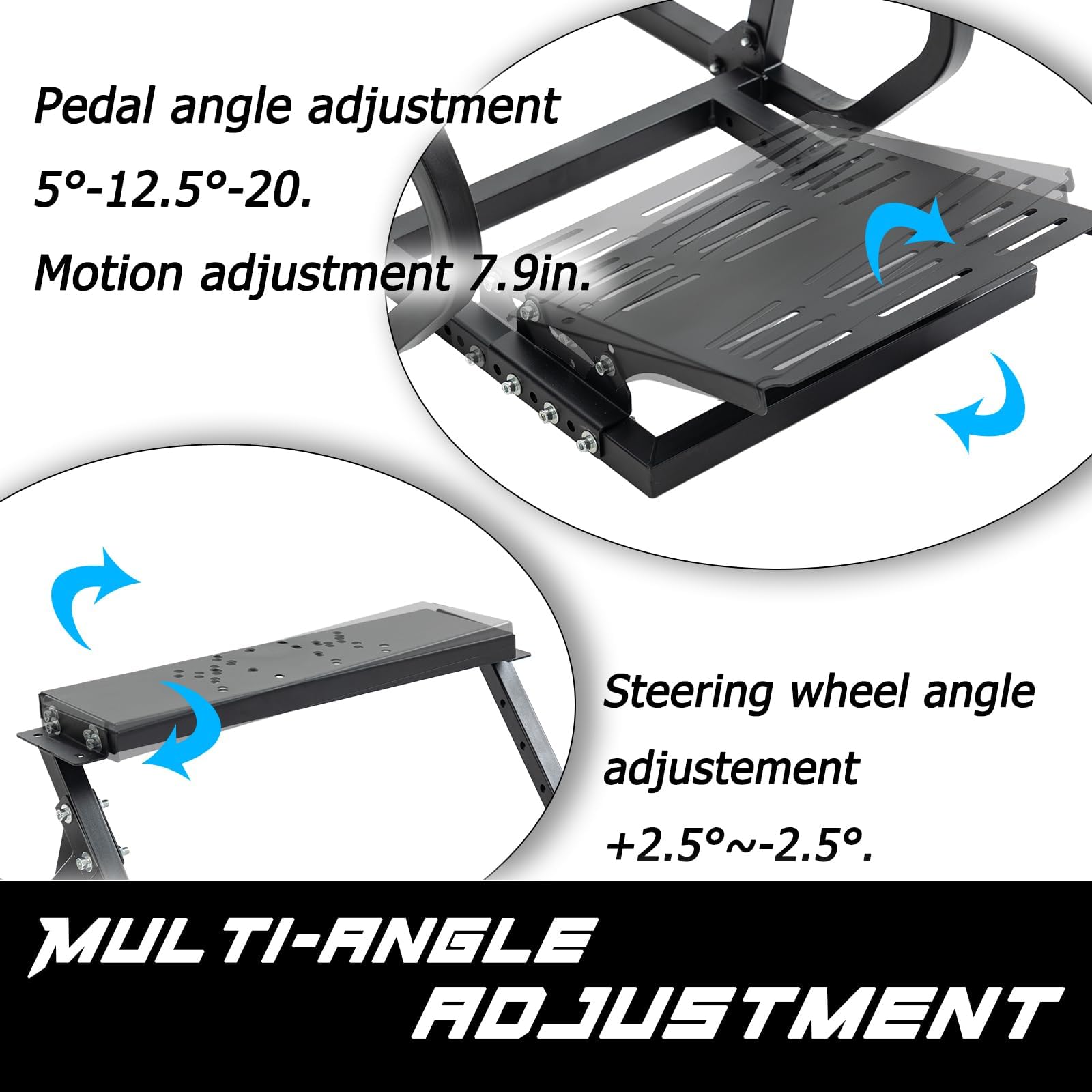 Anman Foldable Simulator Cockpit with Seat fit for Logitech/Thrustmasterg23/Fanatec g25,g923,g920,G PRO,T-GT,T248x,T80,T300RS,V9 V12,Height Classic Square Racing wheel Stand,NOT Include Electronics