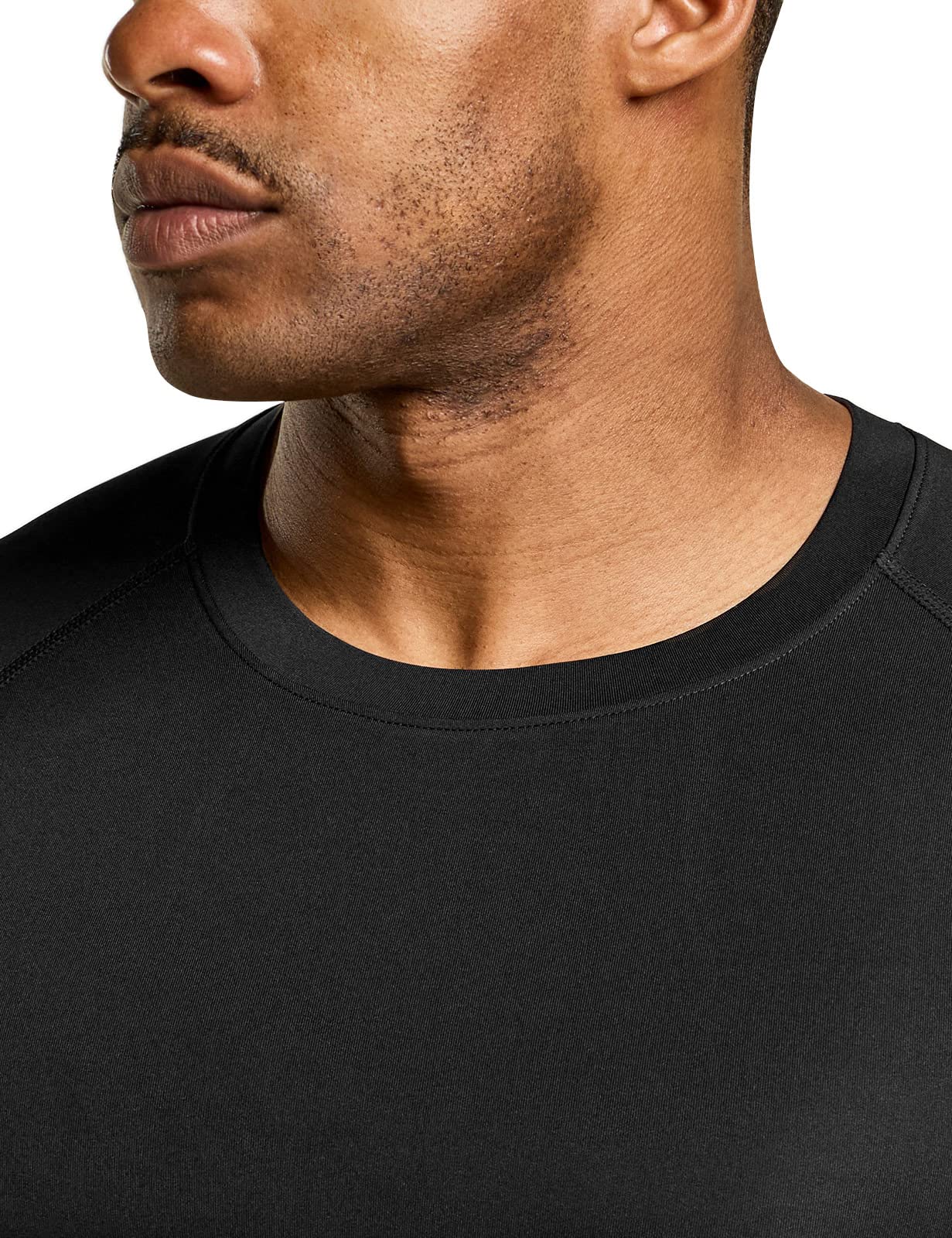 ATHLIO Men's Cool Dry Short Sleeve Compression Shirts, Sports Baselayer T-Shirts Tops, Athletic Workout Shirt, 3pack Tops Black/Black/Black, Small