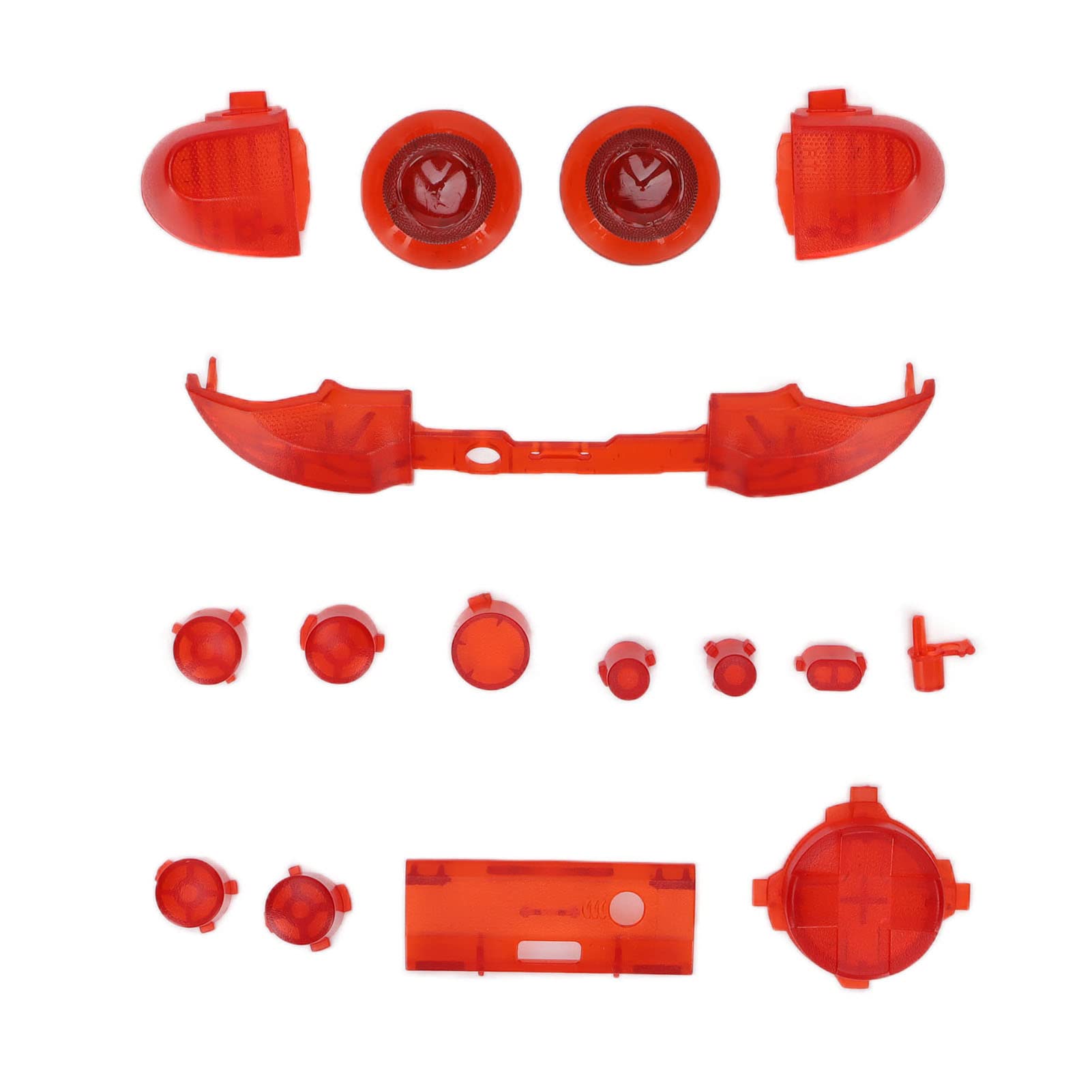 Entatial Full Trigger Buttons Kits, Comfortable Multi Color Full Buttons Set Mod Kit for Series X/S Controller for Series S Controller(Transparent red)