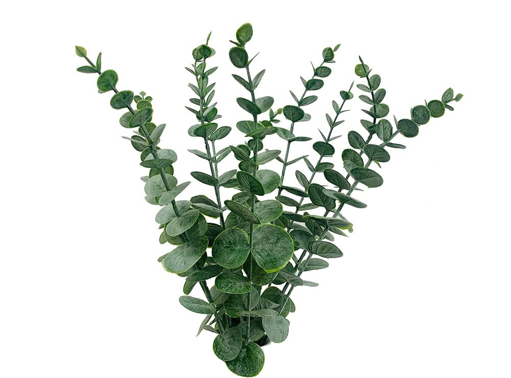 Fawoert 10Pcs Artificial Eucalyptus Leaf Stem, Gray-Green Artificial Plant Branches for Home Garden Core Wedding Decoration.