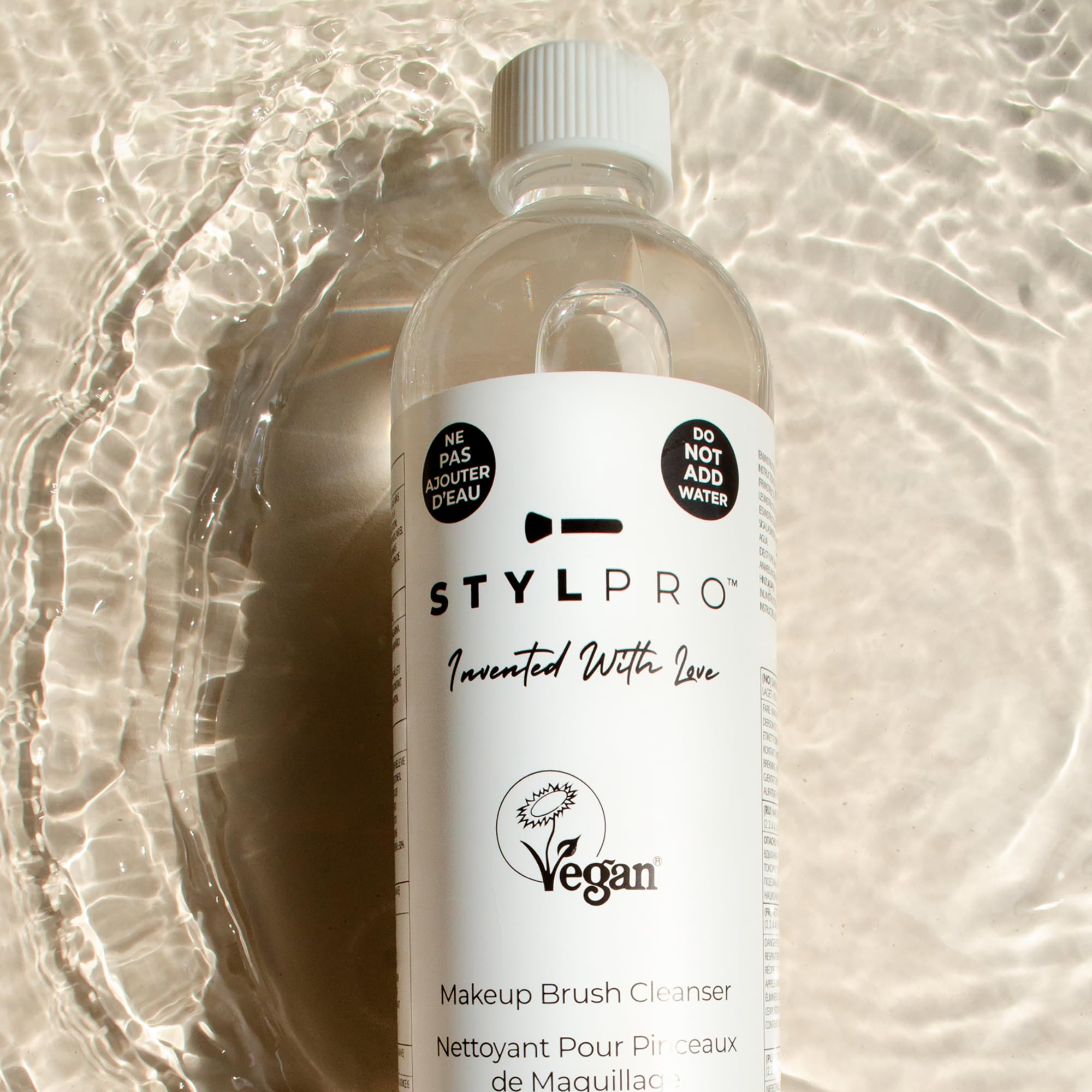 stylPro Stylideas Makeup Brushes Cleaner Solution - Professional Makeup Sponge Liquid Cleanser - Alcohol & Sulphate Free - Deep Clean Greasy Foundation - Gentle Conditioning for Soft Finish - 16.9 oz