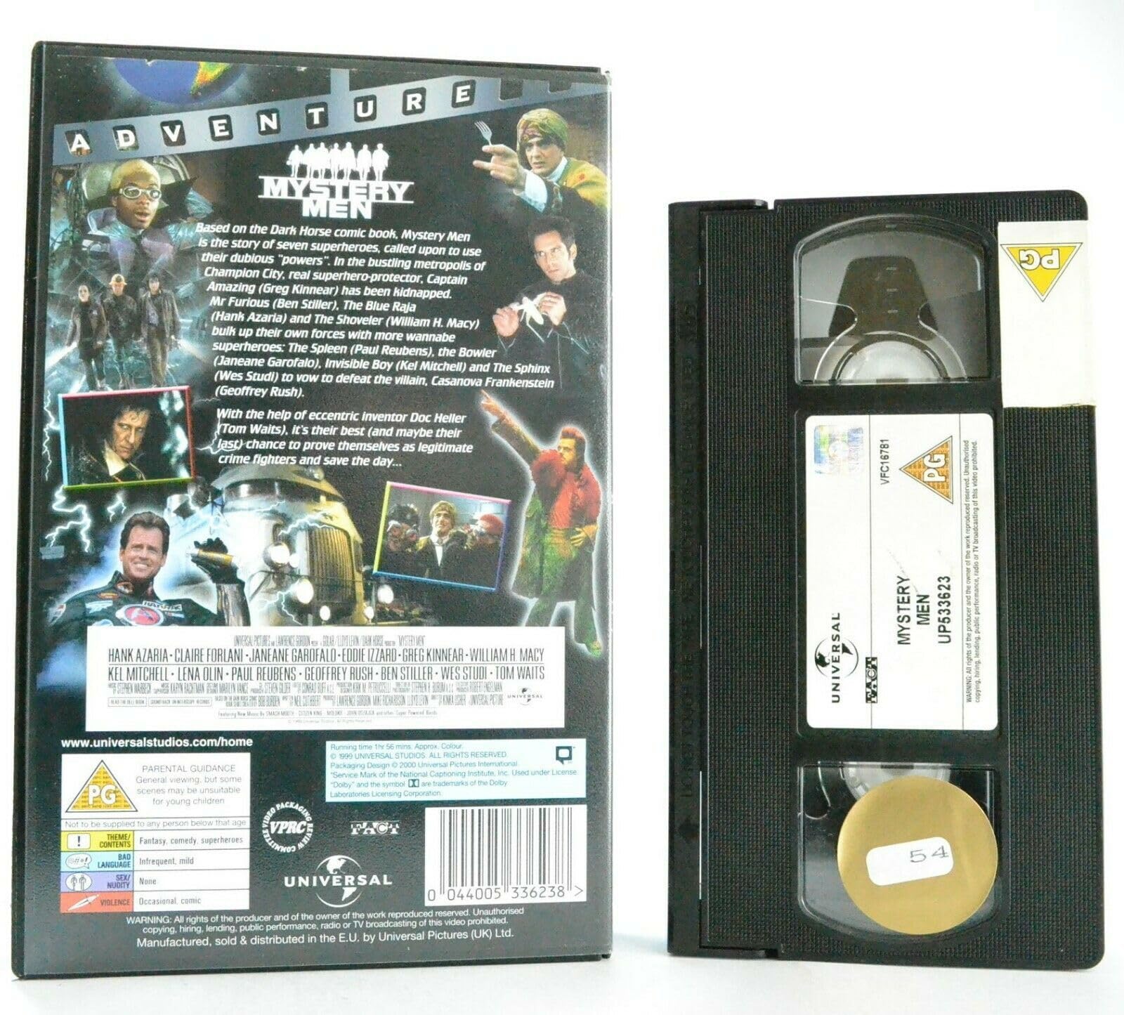 Mystery Men: Superhero Comedy Film - Large Box - Hank Azaria/Ben Stiller - VHS