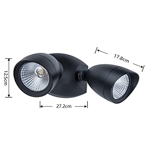 Wall Light IP54 Waterproof Outdoor Wall Sconce,Black Aluminum Rotatable Double-head Wall Lamp,Modern Wall Light for Courtyard Garage Garden Wall Lamp Home (Color : Black)