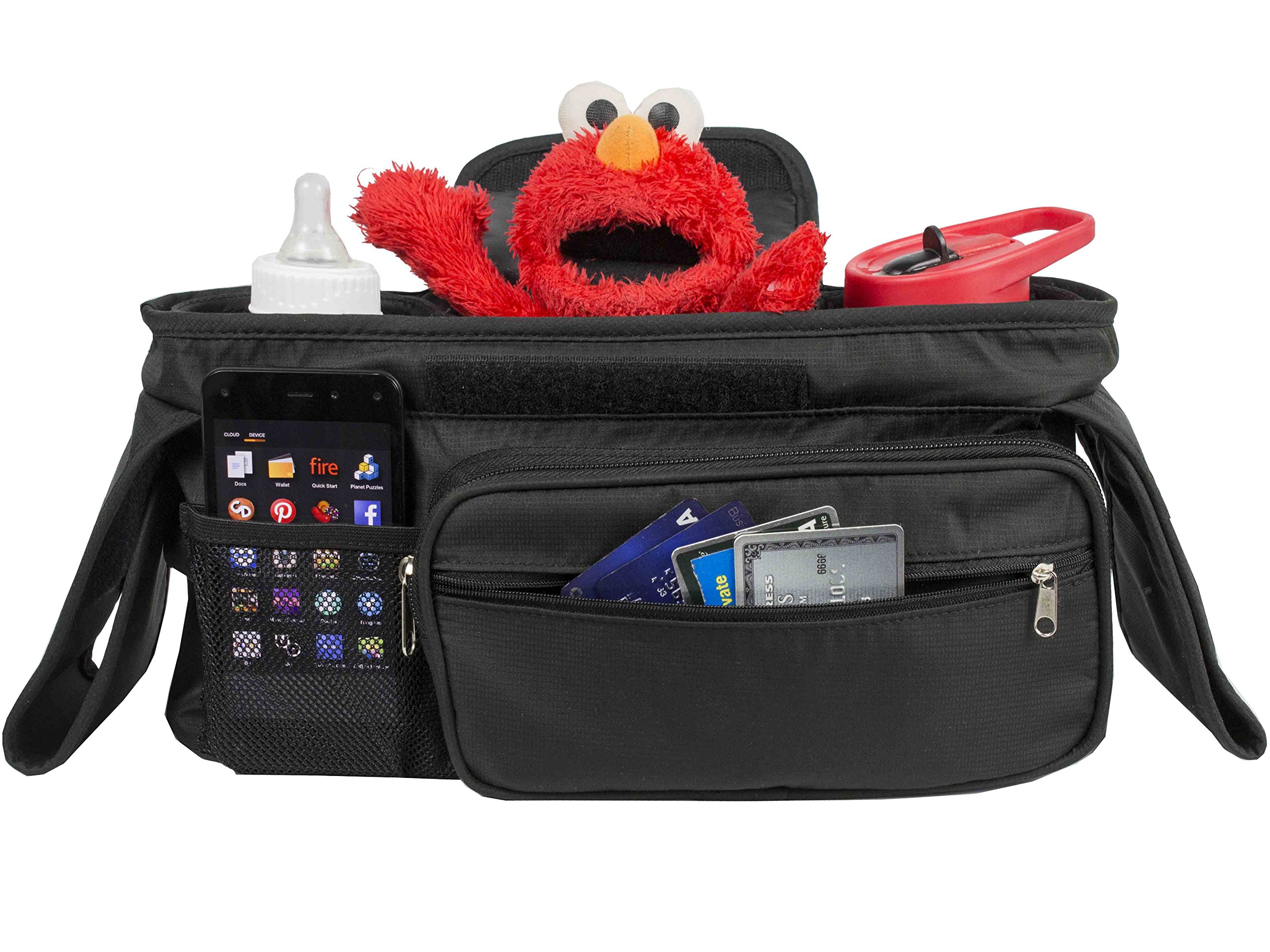 Stroller Organizer Bag and Organizer β Large Capacity - Premium Baby Stroller Bags Fits All Types of Strollers - Comes w/Smartphone & Dual Bottle Holder - Great Durability & Design