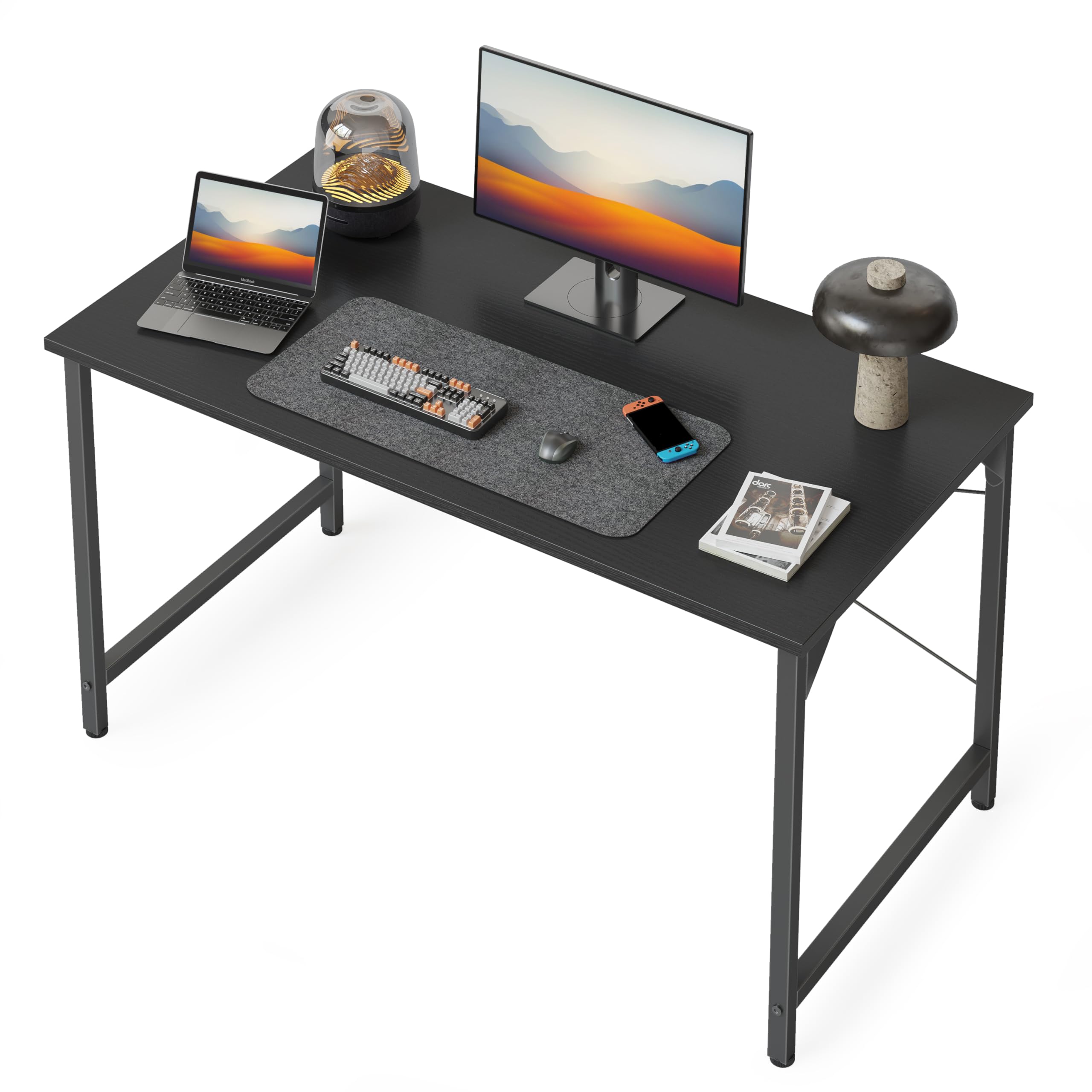 BANTI Computer Desk, 47 inch Home Office Desk, Modern Simple Style PC Table for Home, Office, Study, Writing, White