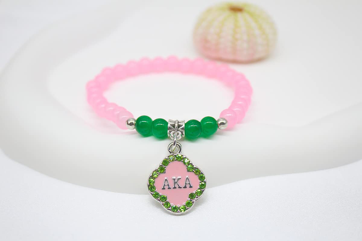 Akash Bracelet For Women Girls Sorority Gift Pearl Bracelets In Pink Gift Box, One Size