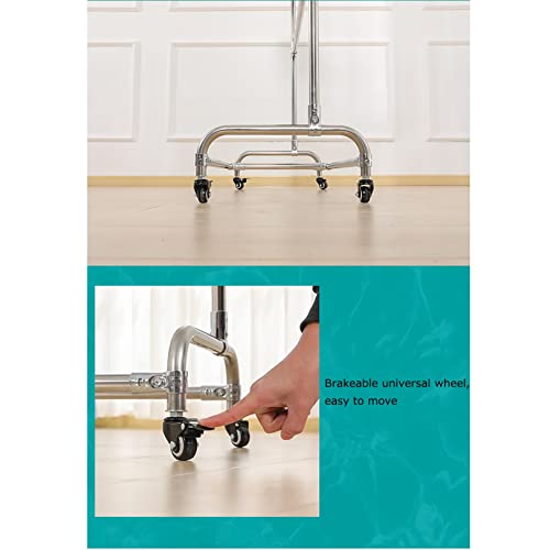 AUNEVN Movable Hand Trucks Floor-Standing Broom and Mop Rack,Cleaning Tool Cart,Broom Holder Organizer,Mop Rack Tool Rack,Stainless Steel Storage Racks,