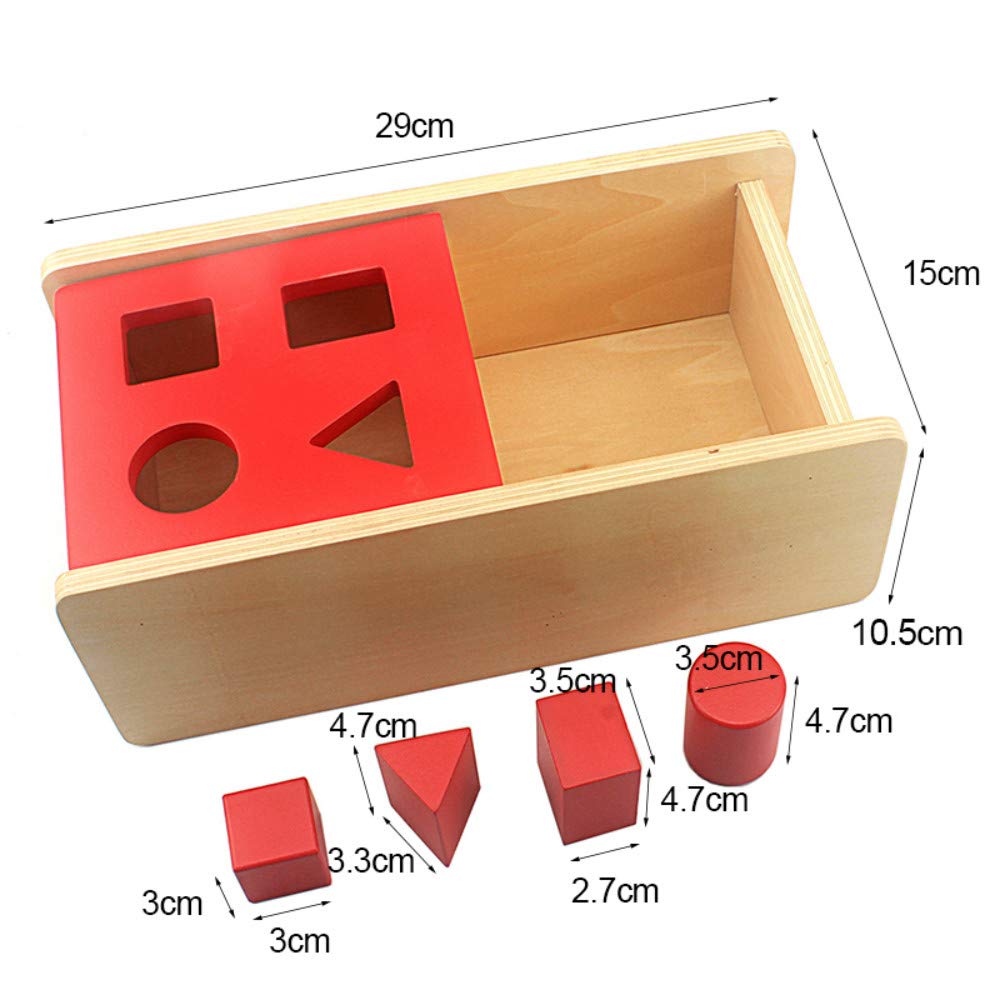 DANNI Montessori Baby Imbucare Box with Flip Lid 4 Shapes Wood Learning Educational Preschool Training Children Practical Life Skills Toy