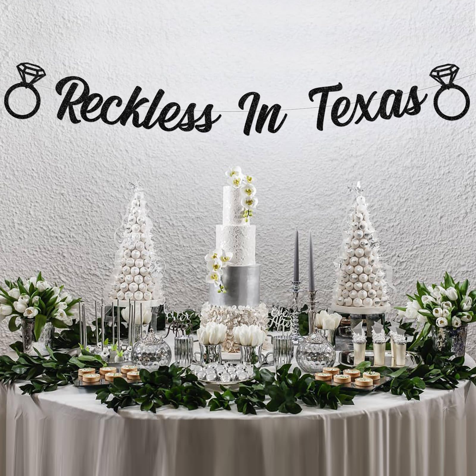 Sursurprise Reckless In Texas Banner Sign for Texas Bachelorette Party Austin Bridal Shower Decorations Destination Bach Engagement Wedding Party Supplies