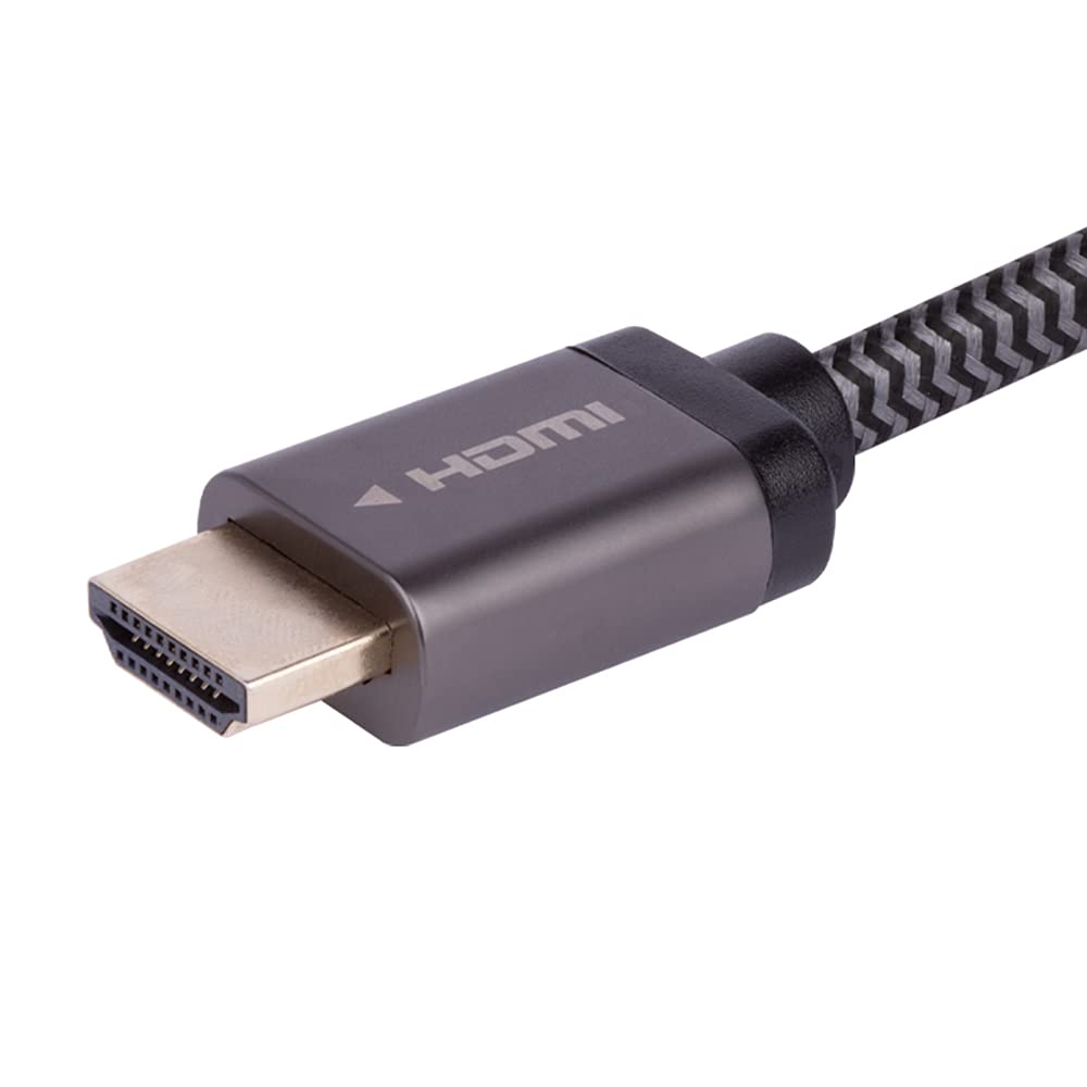 Monoprice 8K Certified Ultra High Speed HDMI Cable - Braided - HDMI 2.1, 8K@60Hz, 4K@120Hz, 48Gbps, HDR, VRR, CL2 In-Wall Rated, 15ft, Black (1 Pack)