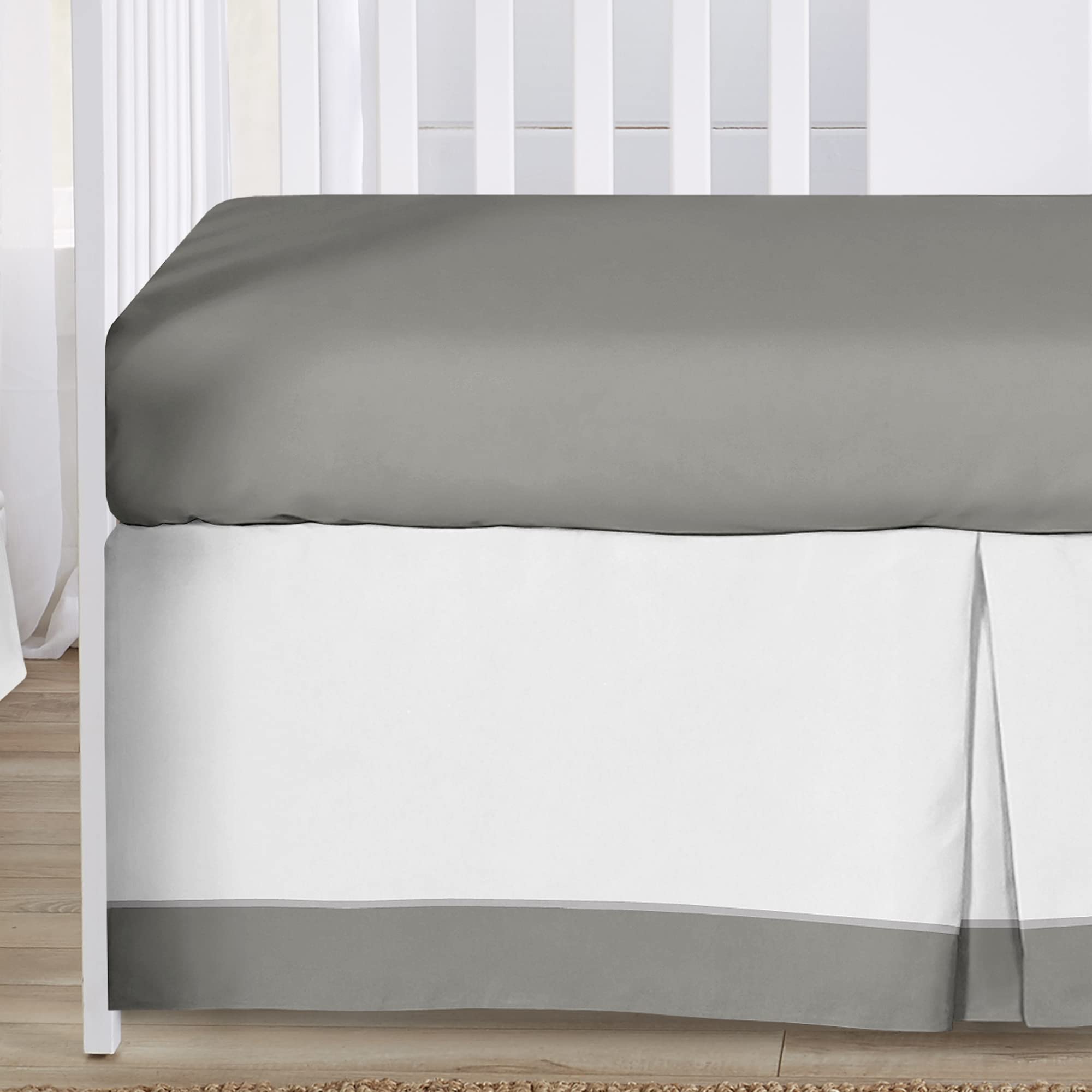 Sweet Jojo Designs Grey and White Woodsy Deer Boy, Girl, Unisex Baby Crib Bedding Set 4 Pieces