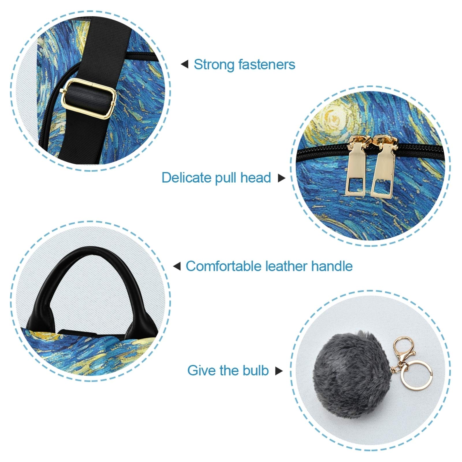 ALAZA Starry Night Sky Van Gogh Backpack Purse for Women Anti Theft Fashion Back Pack Shoulder Bag