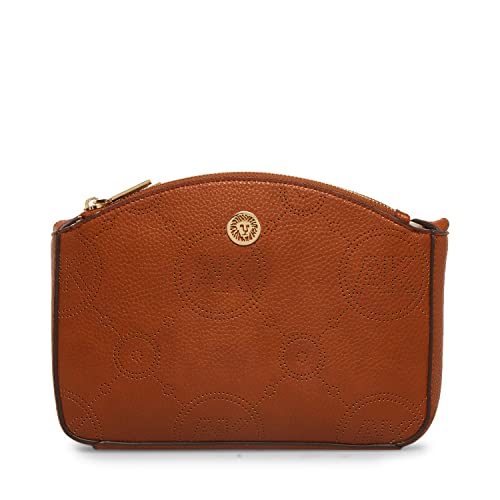 Anne Klein perf Ring Logo Triple Compartment Crossbody, Ginger Biscuit/Ginger Biscuit