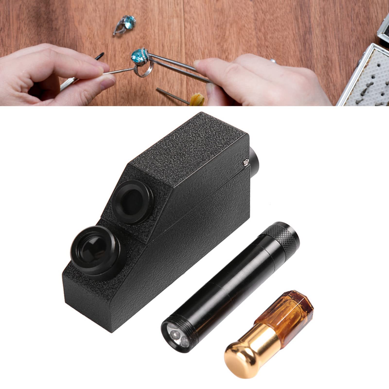 Gem Refractometer, RHG181 1.30 to 1.81 Professional Gemstone ldentification Portable Gem Refractometer for Jewelry Gold Silver Diamond for Portable Lab Refractometers