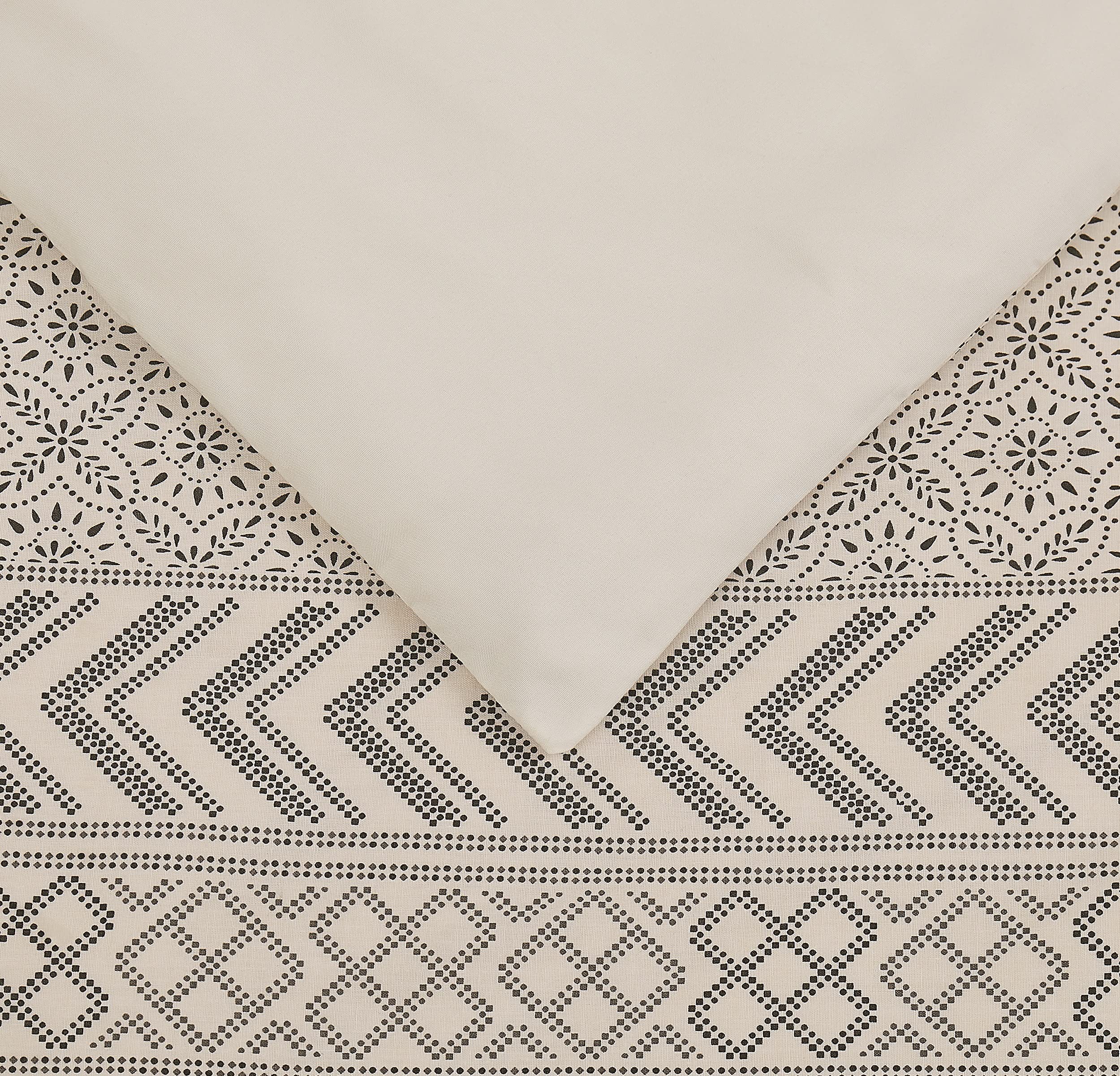 Brooklyn Loom Black and White Chase 3-Piece Full/Queen Duvet Cover Set