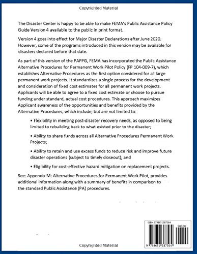 Public Assistance Program and Policy Guide Version 4: Effective June 2020 (PAPPG)