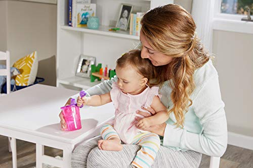 The First Years Take & Toss Spill Proof Sippy Cups - Reusable Toddler Cups - Rainbow - Kids Cups and Snap On Lids for Ages 9 Months and Up - 4 Count